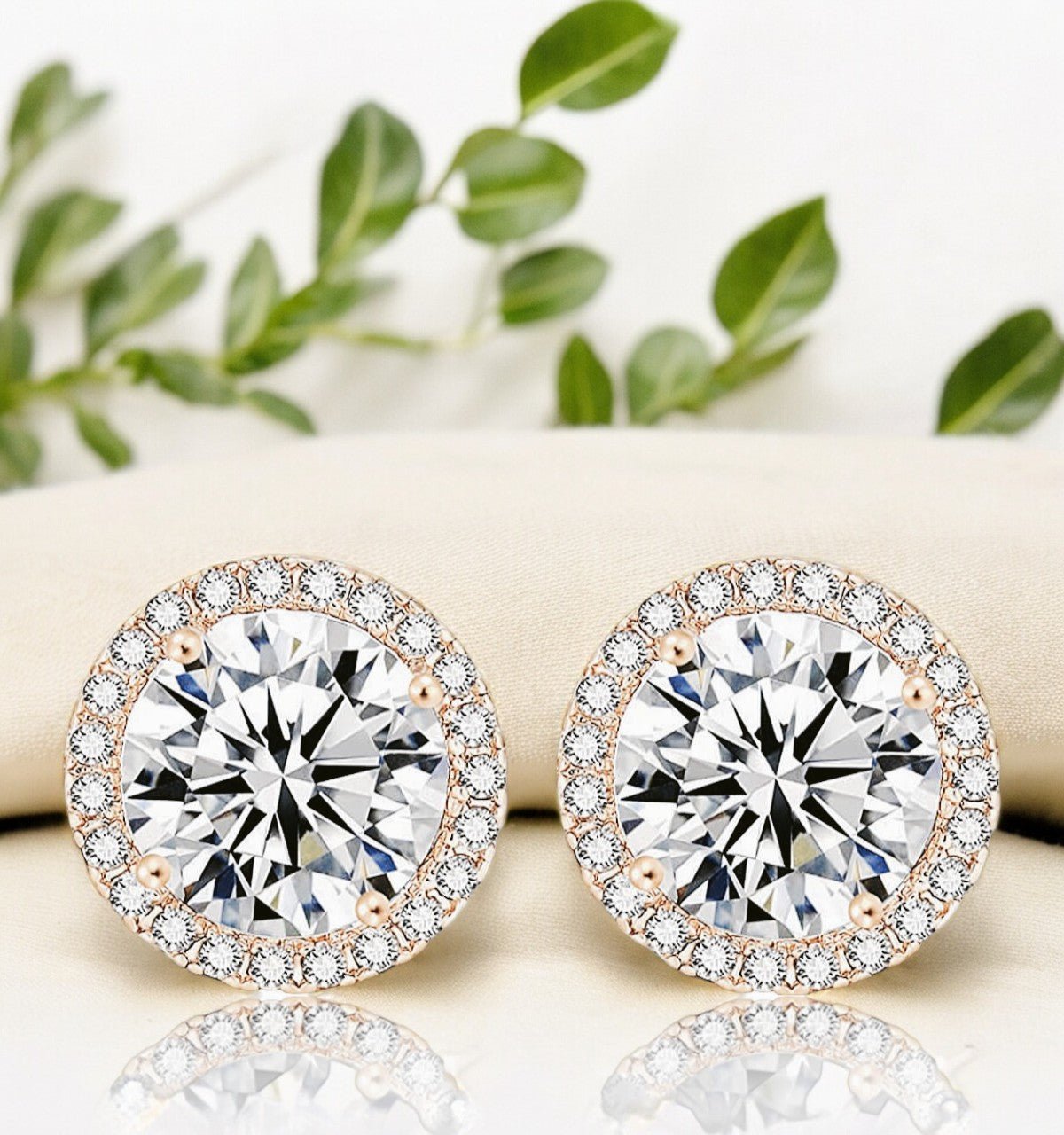 Round Diamond Earrings | Moissanite – Raphana Jewellery