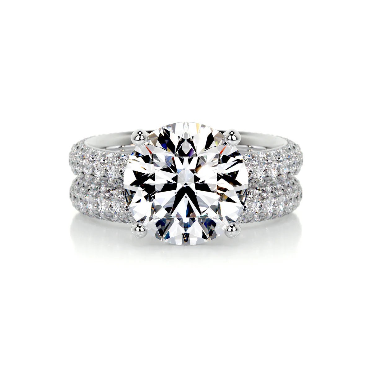 5 Carat Round Bridal Pavé Diamond Ring | Raphana Jewellery – Raphana ...
